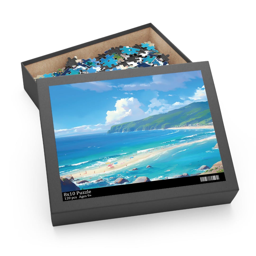 Coastal Bay Paradise Jigsaw Puzzle | Vibrant Beach Scene | Gift for ...