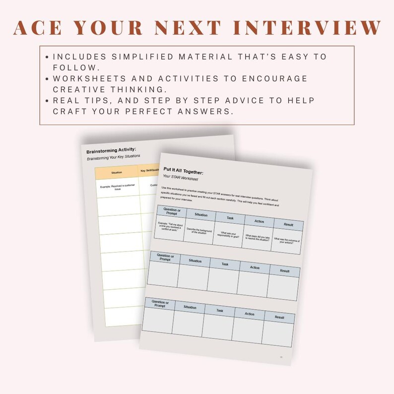 STAR Interview Toolkit Behavioral Interview Prep STAR Method Interview ...