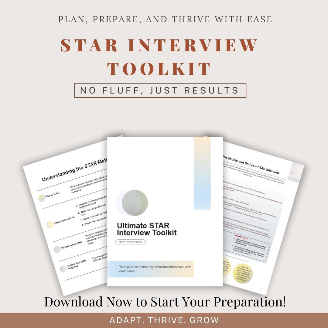 STAR Interview Toolkit Behavioral Interview Prep STAR Method Interview ...