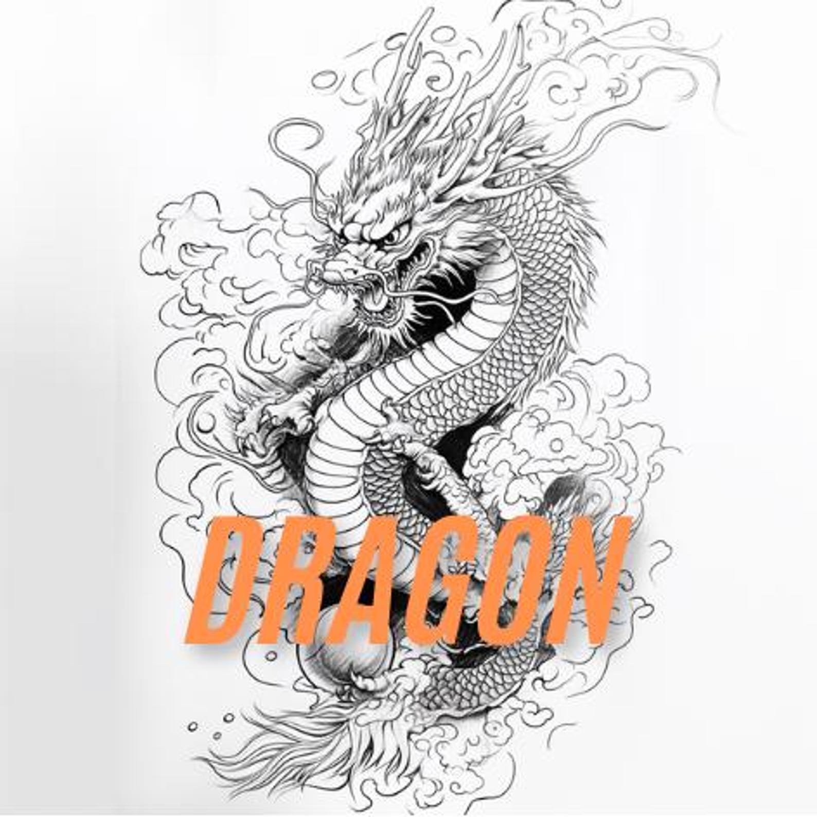 5 Dragon Tattoo Patterns - Etsy
