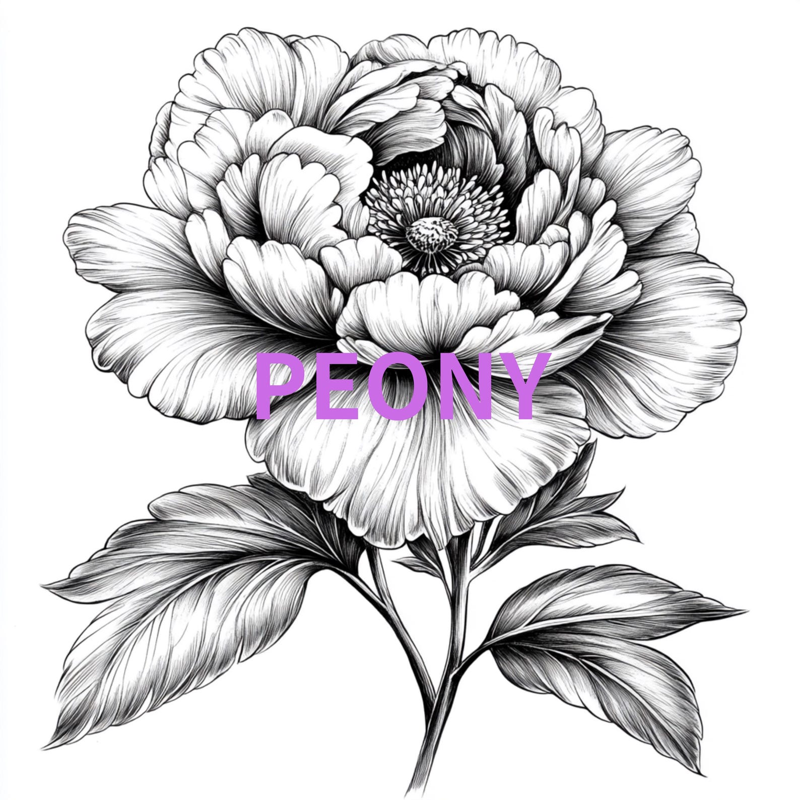 5 PEONY TATTOO PATTERNS - Etsy
