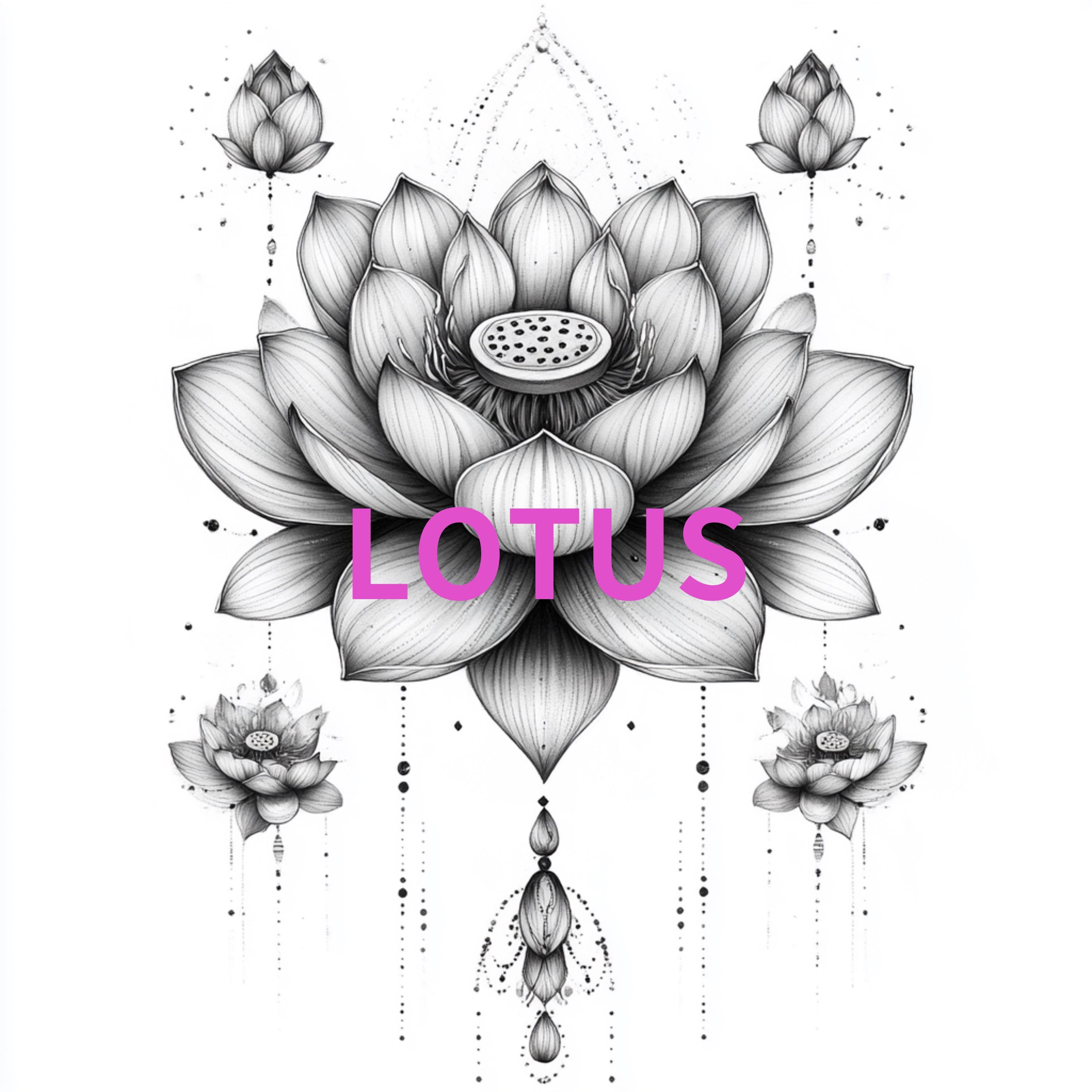5 LOTUS TATTOO PATTERNS - Etsy