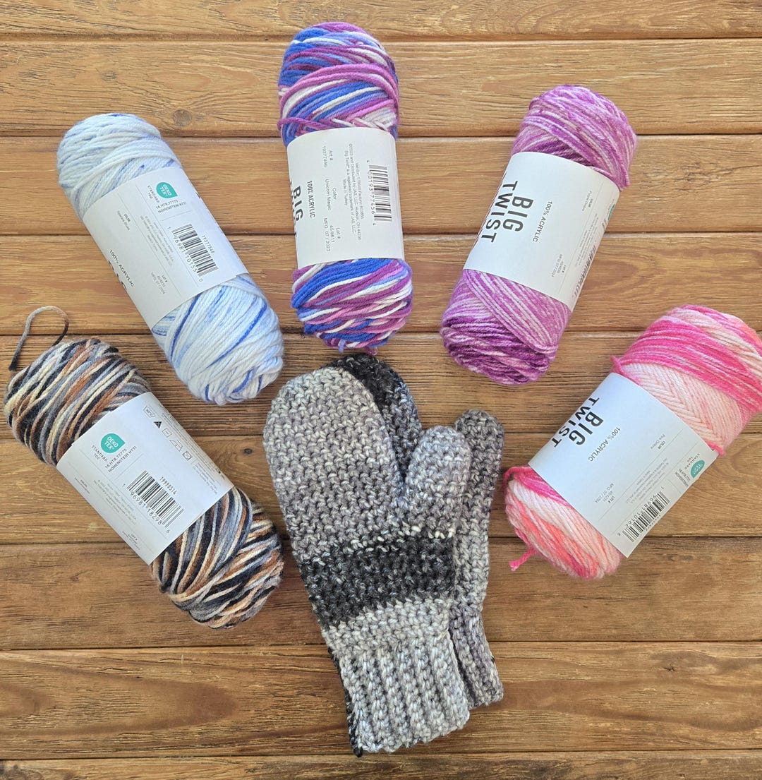 Custom Made Crochet Thermal Mittens - Soft Acrylic Yarn - Etsy