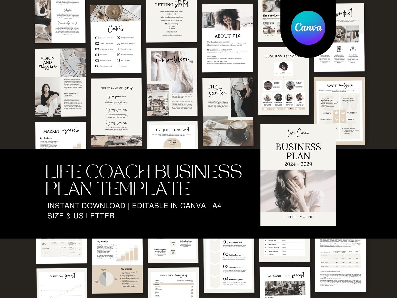 Life Coach Business Plan Template for Customizable Business Planning ...