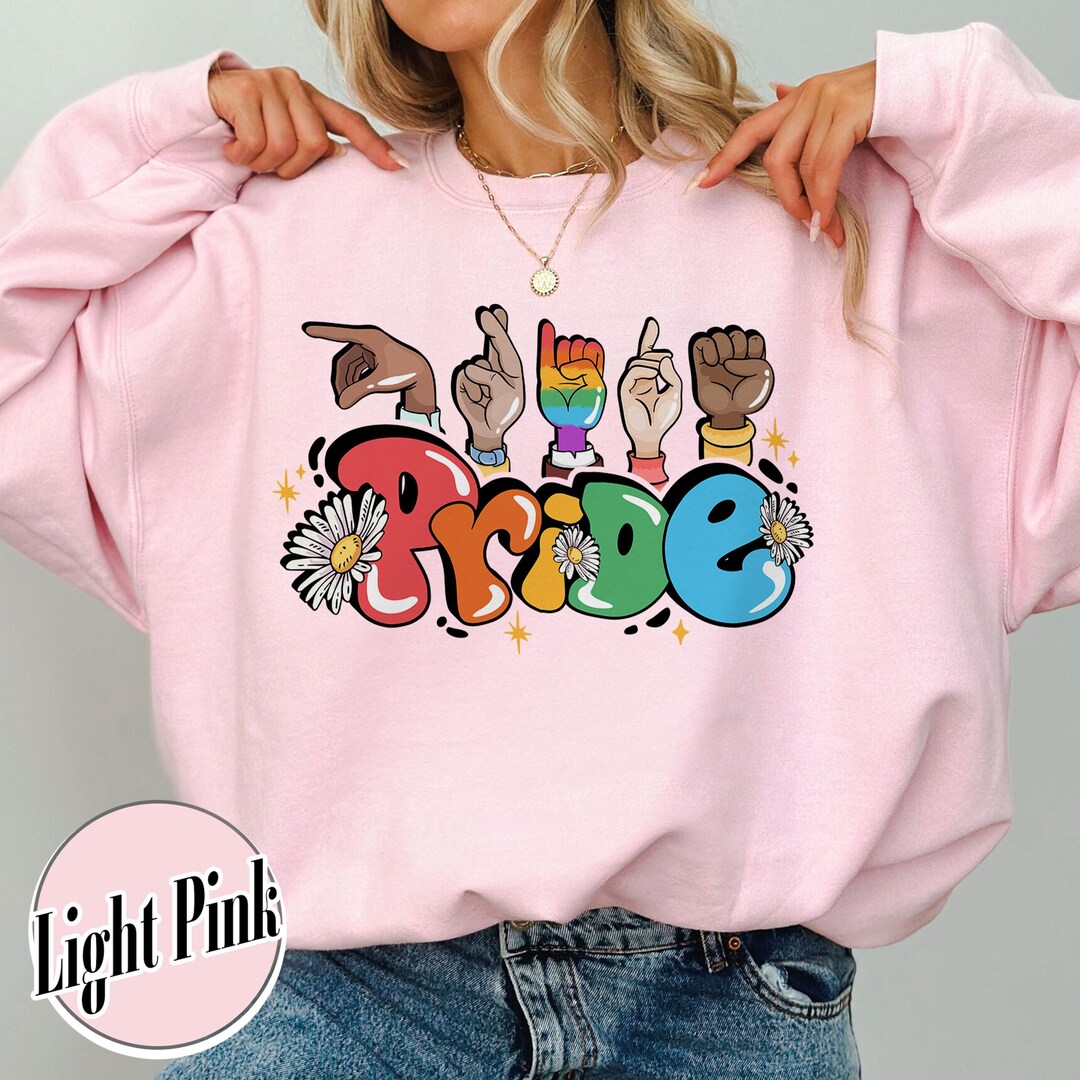 Sign Language Pride Sweatshirt,pride 2025 Shirt,lgbtq Groovy Tshirt ...