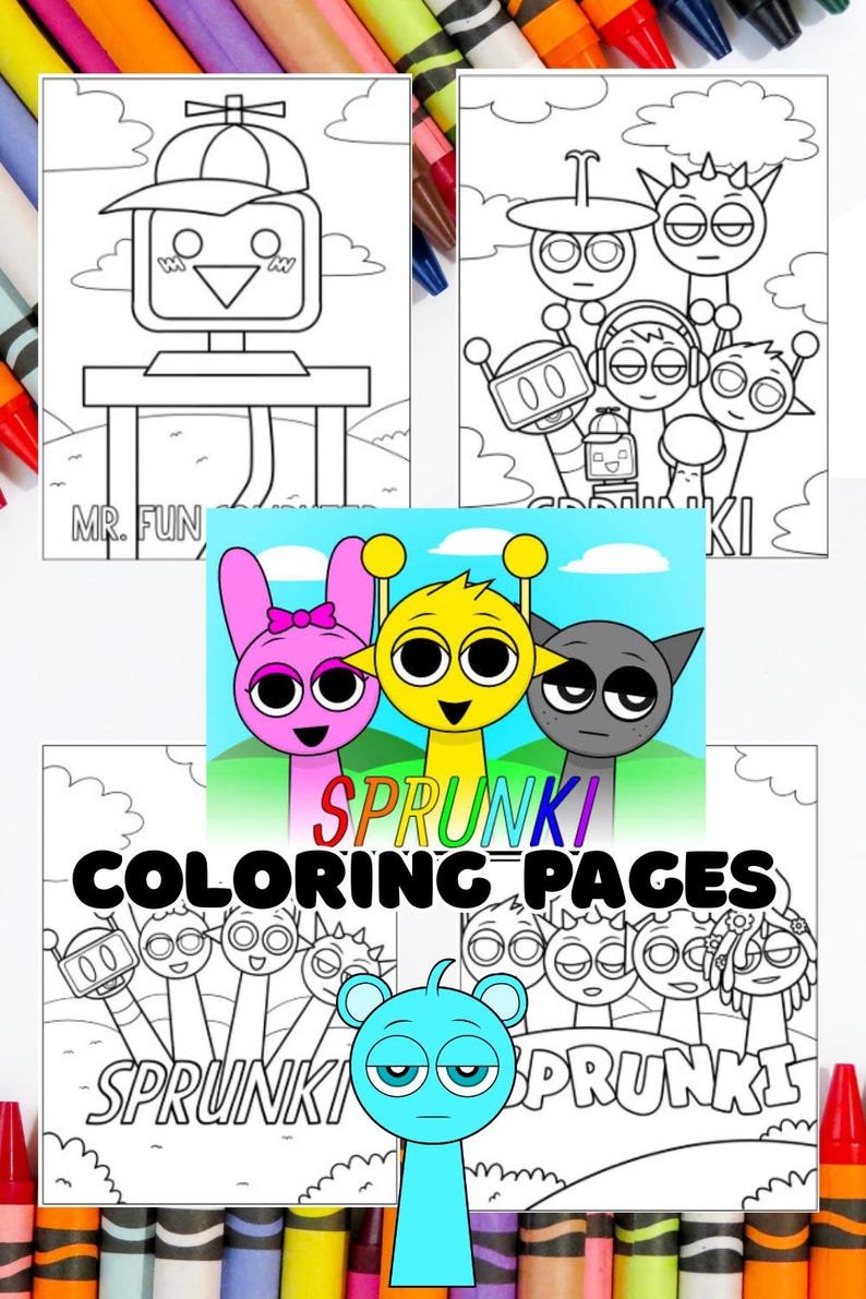 Kids Coloring Pages Sprunki Coloring Pages Sprunki - Etsy