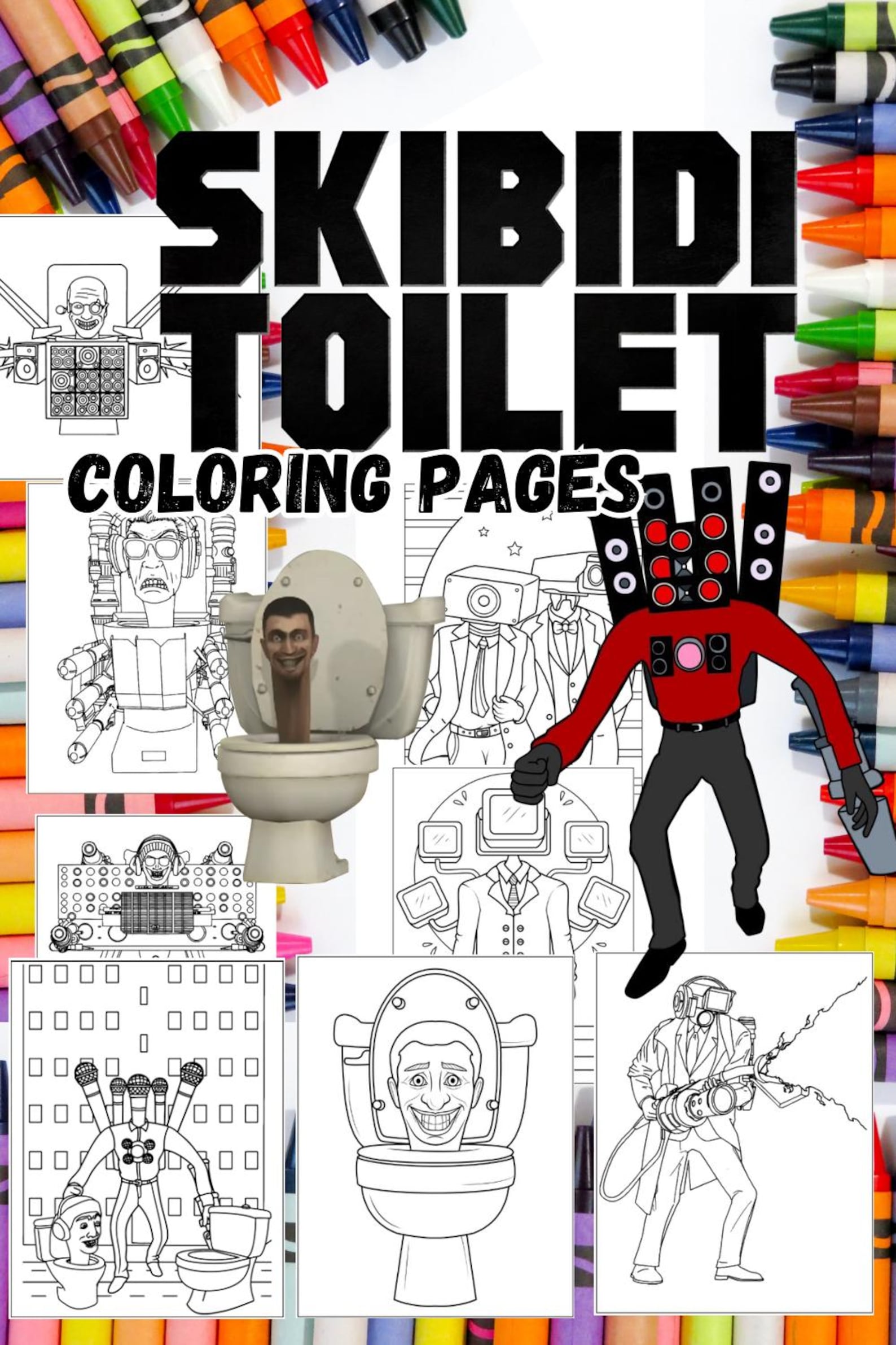 Kids Coloring Pages Coloring Pages for Kids 40 Pages Skibidi Toilet ...