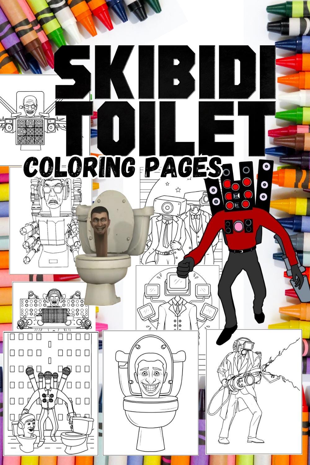 Kids Coloring Pages Coloring Pages for Kids 40 Pages Skibidi Toilet ...