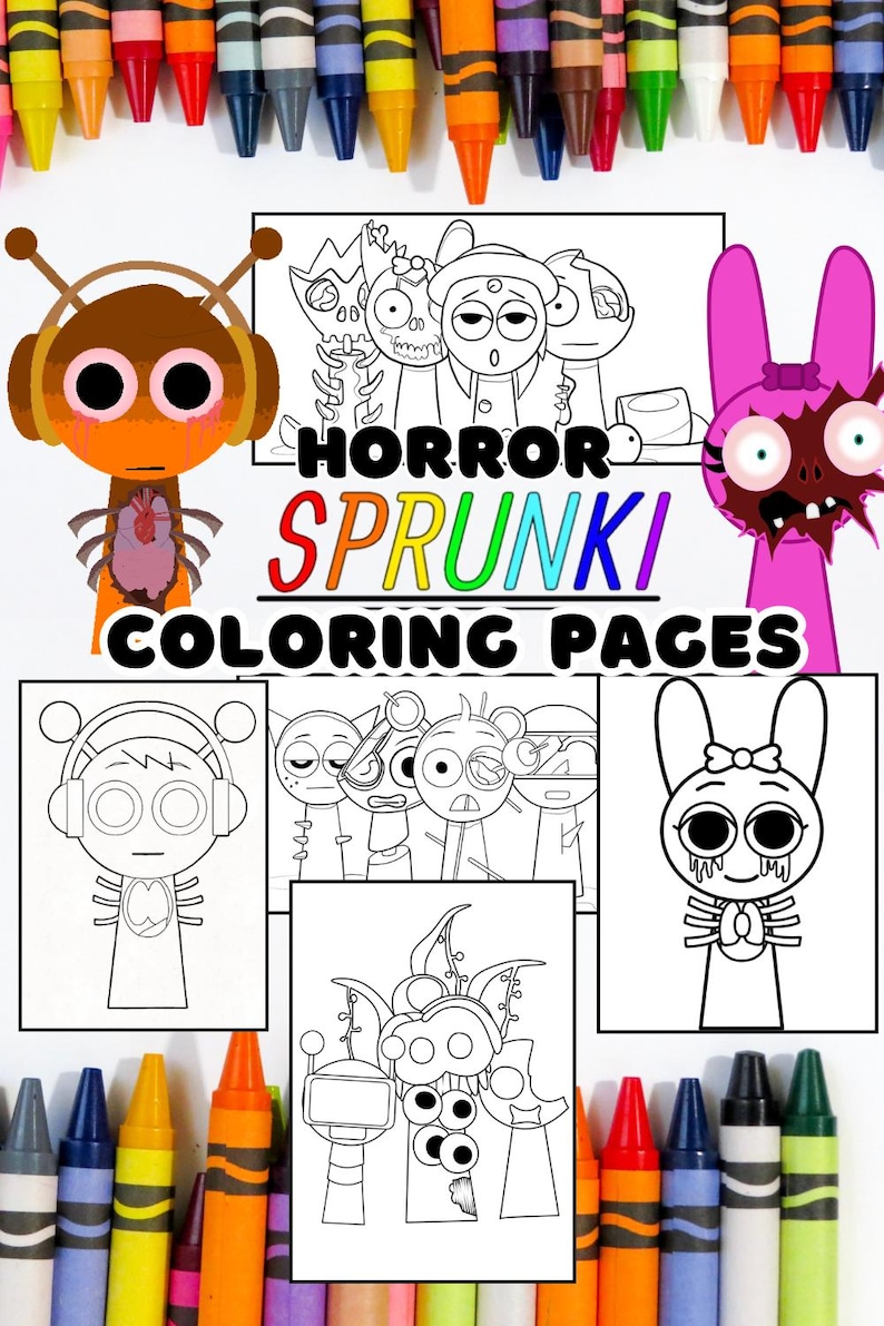 Scary Kids Coloring Pages Sprunki Horror Coloring Pages 54 Pages ...