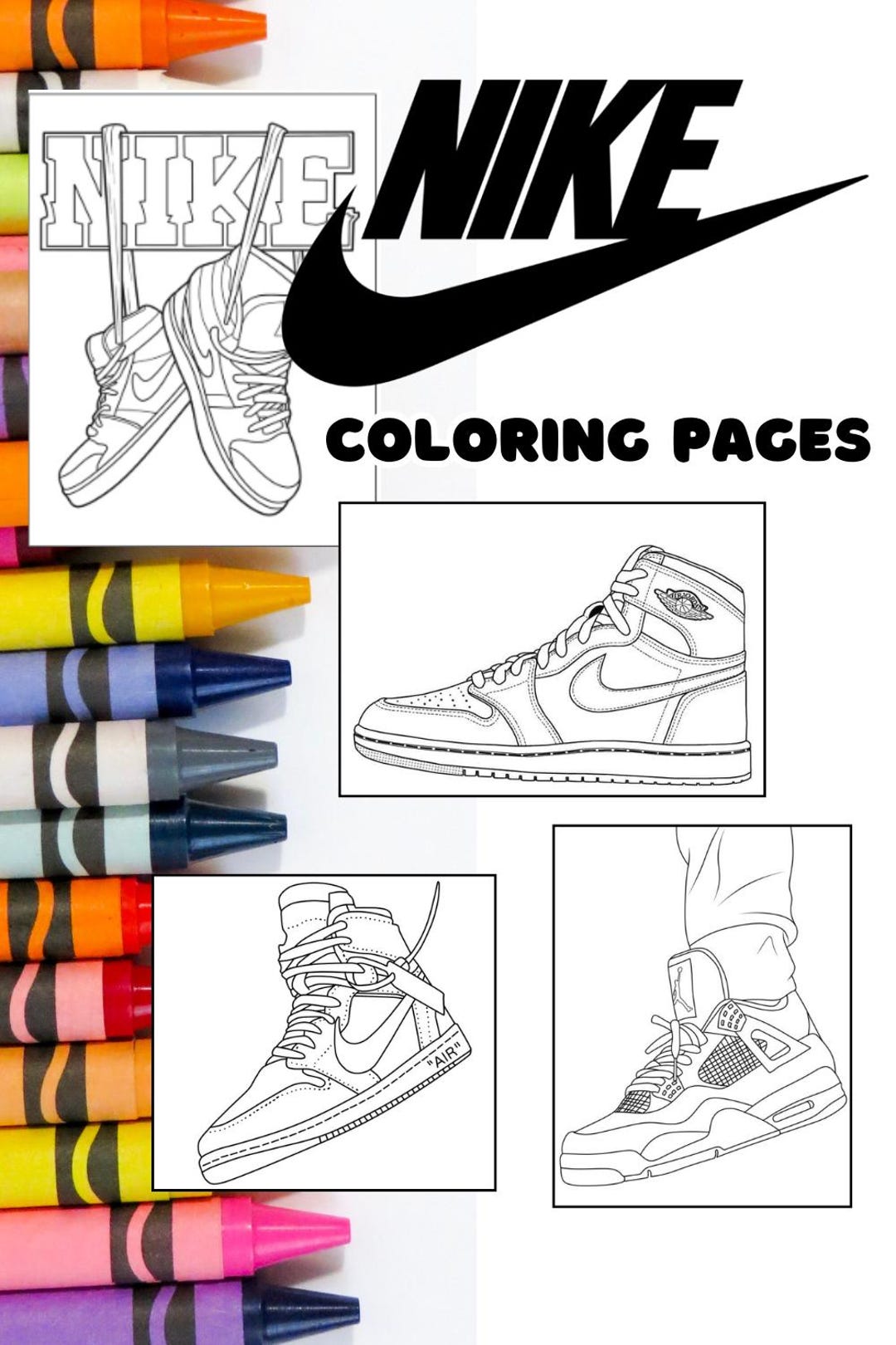 Blank Shoes Coloring Pages Custom Color Your Fav Shoes - Etsy