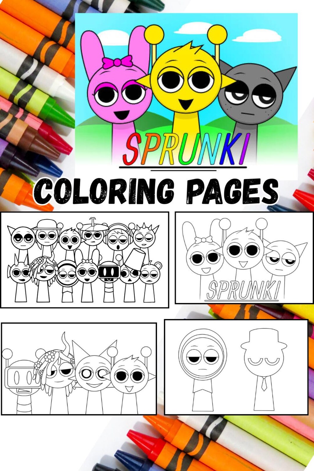 Kids Coloring Pages Sprunki Coloring Pages 18 Pages Sprunki - Etsy Canada