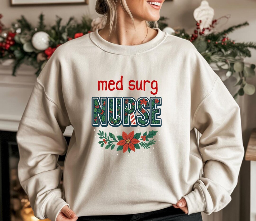 Mes Surg Nurse Christmas Sweatshirt|medical Surgery Nurse Crewneck|med ...