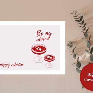 Valentines Card Digital, Happy Valentines Day, I Love You, Printable ...