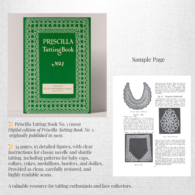 Vintage Tatting Pattern Library | Priscilla & DMC Lace Manuals ...