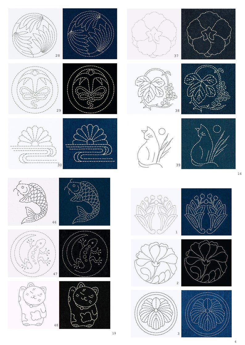 Sashiko Embroidery Patterns PDF – 51 Japanese Stitch Designs, Transfer ...