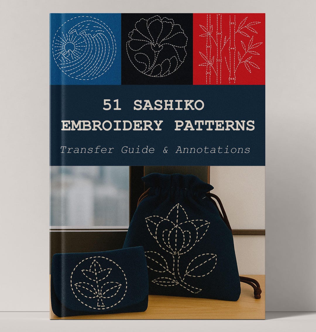 Sashiko Embroidery Patterns PDF – 51 Japanese Stitch Designs, Transfer ...