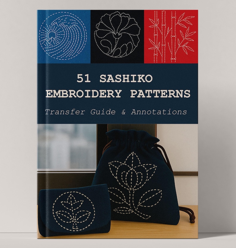 Sashiko Embroidery Patterns PDF – 51 Japanese Stitch Designs, Transfer ...
