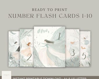 Numbers Flash Cards, Preschool Counting Flash Cards, Number Cards 1-10 ...