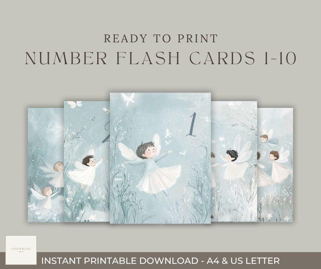Numbers Flash Cards, Preschool Counting Flash Cards, Number Cards 1-10 ...