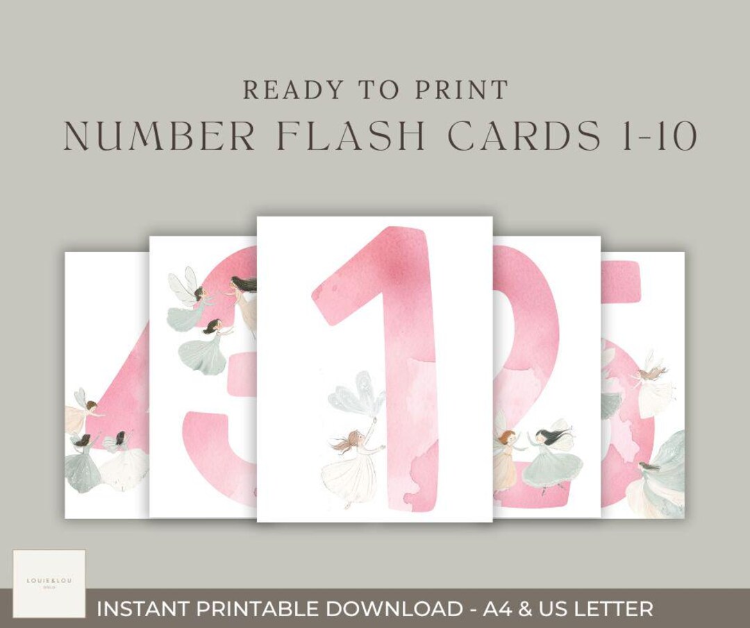 1-10 Number Cards, Number Flashcards, Digital Download, Printable ...