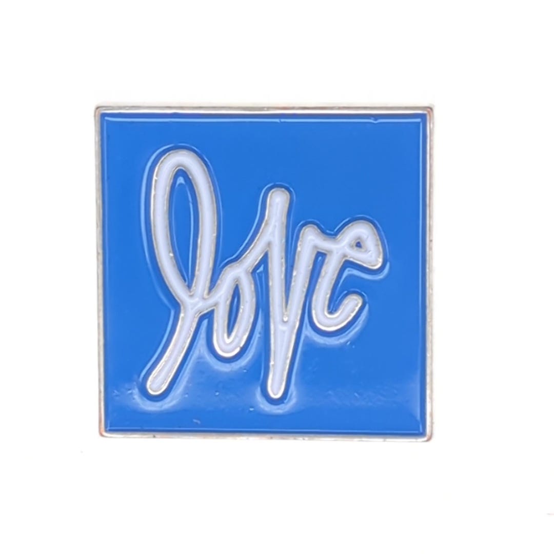 Love Blue Square Enamel Lapel Pin - Etsy