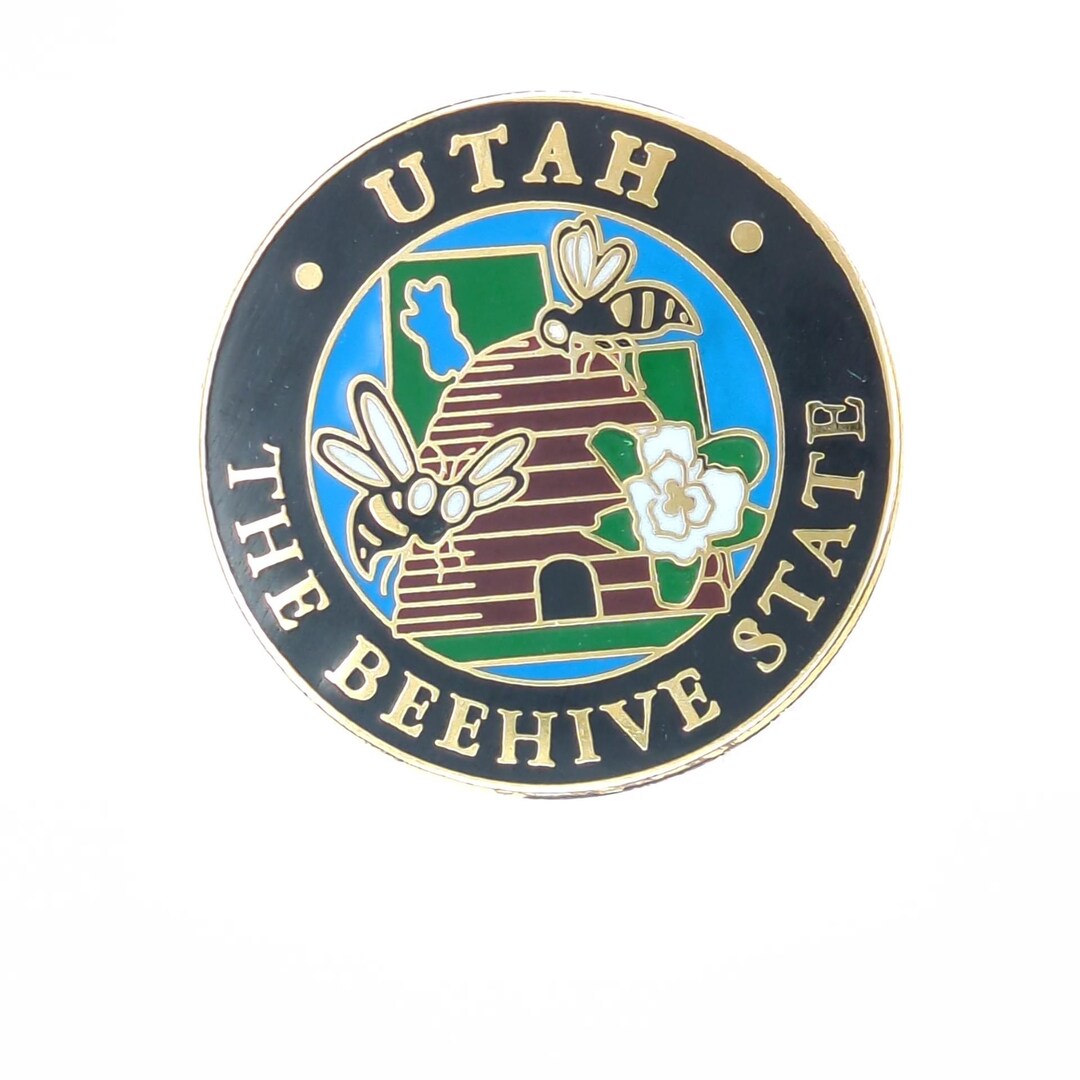 Utah the Beehive State Enamel Lapel Pin - Etsy