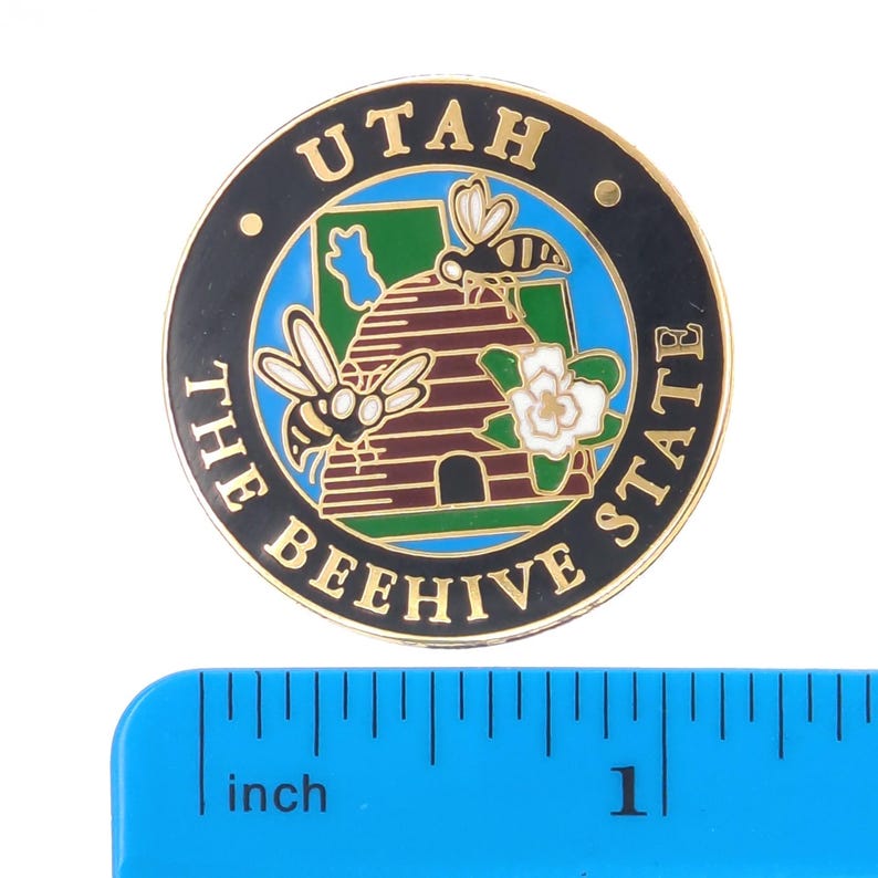 Utah the Beehive State Enamel Lapel Pin - Etsy