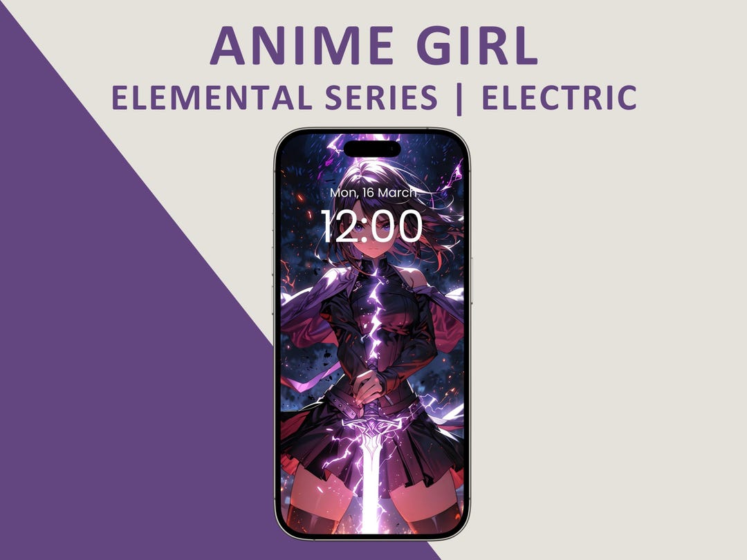 Electric Anime Girl Wallpaper: Sword Warrior iPhone & Android (digital ...