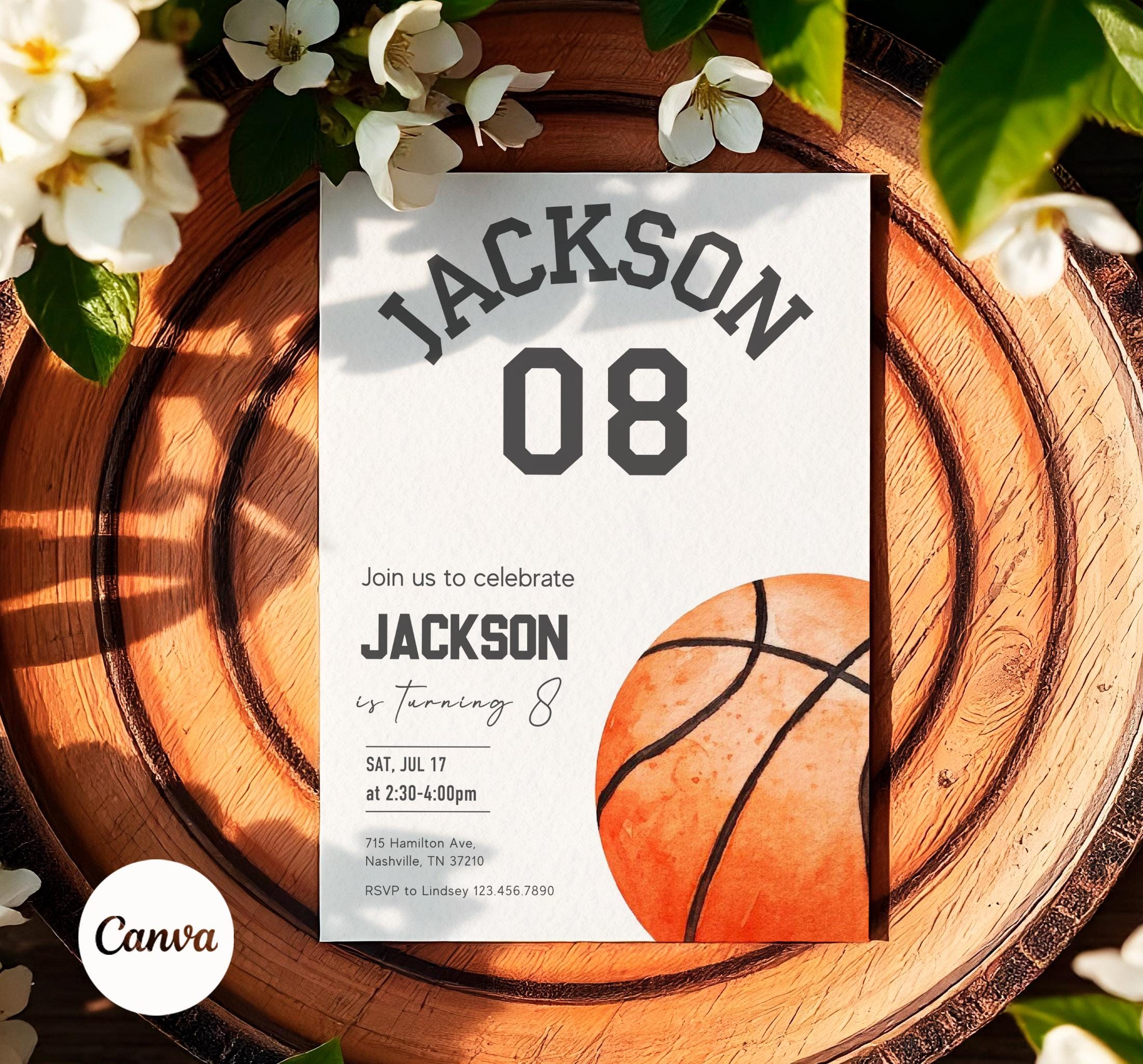 Sport Game Printable Birthday Invitation, Editable Invitation, NBA ...