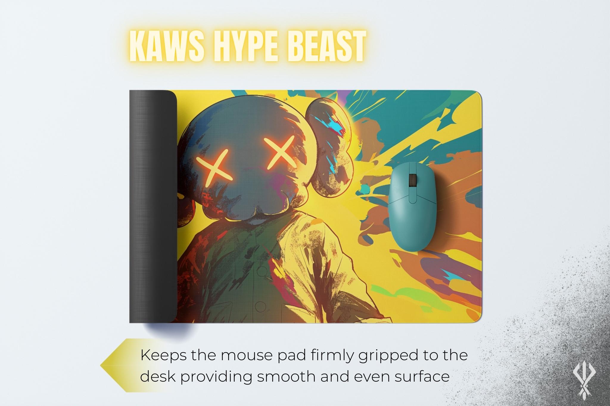 Kaws Hype Beast Desk Mat, Gaming, Work From Home, Large Desk Pad ...