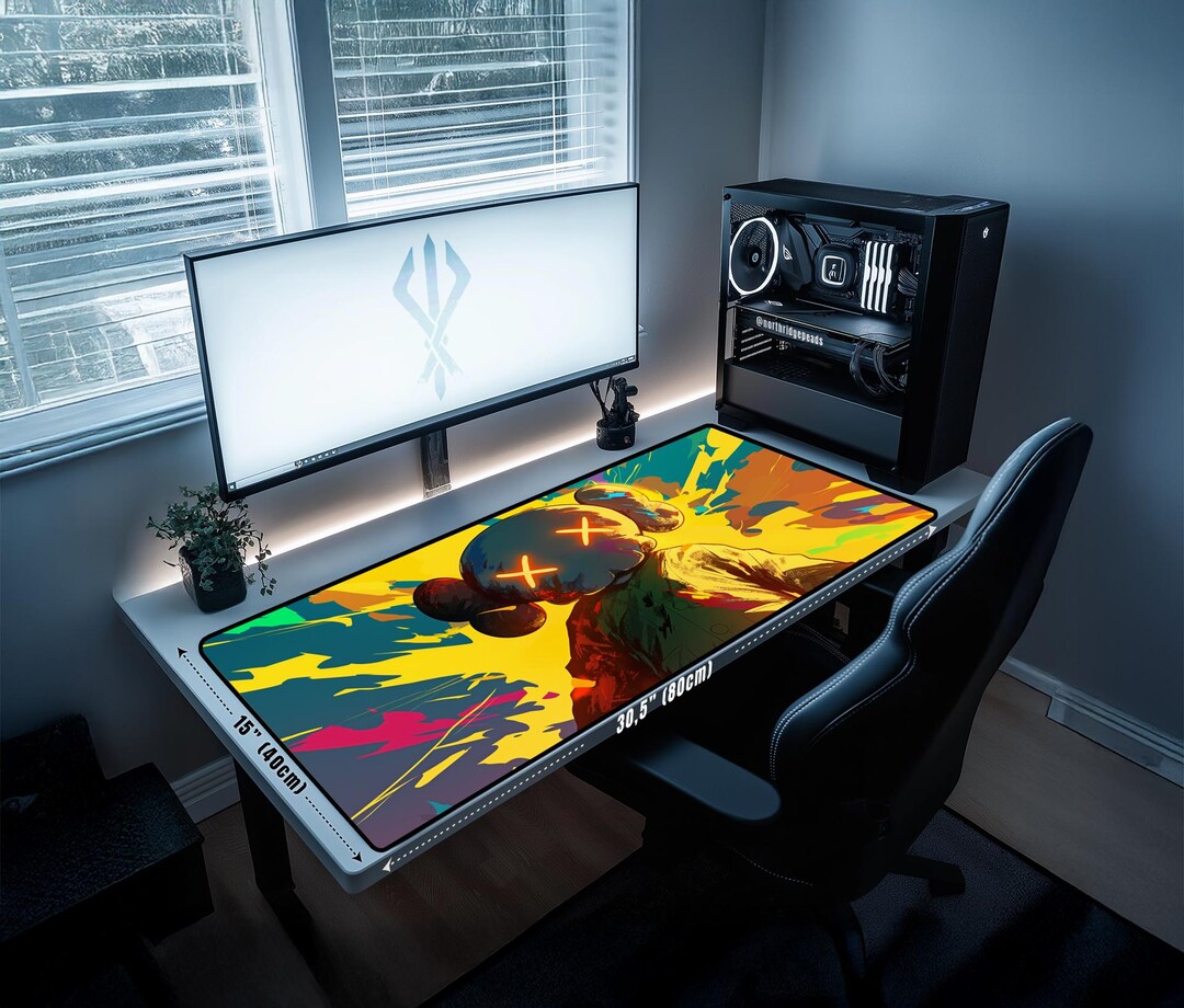 Kaws Hype Beast Desk Mat, Gaming, Work From Home, Large Desk Pad ...