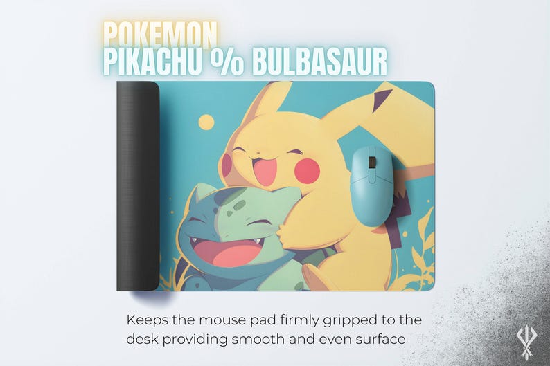 Pikachu & Bulbasaur Mouse Pad, Pokemon Desk Mat, Gaming Mousepad, Cute ...