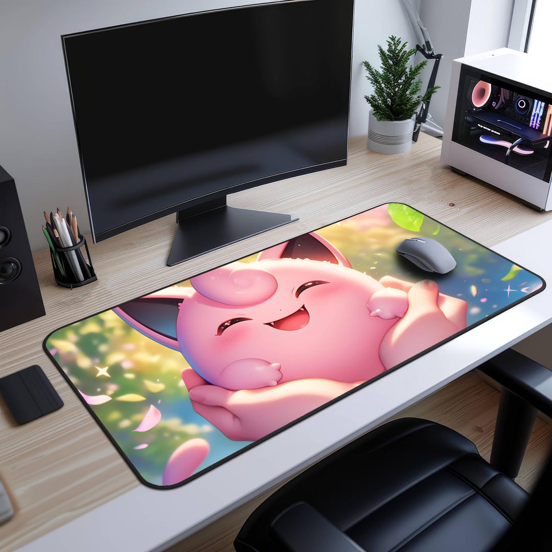 Cute Fluffy Pokemon Mouse Pad, Soft Gaming Mousepad, Adorable Desk Mat ...