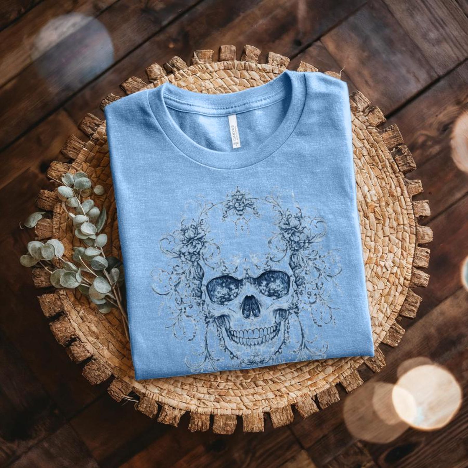 Skull T-shirt, Detailed Skull Graphic Tee, Edgy Style Shirt, High ...