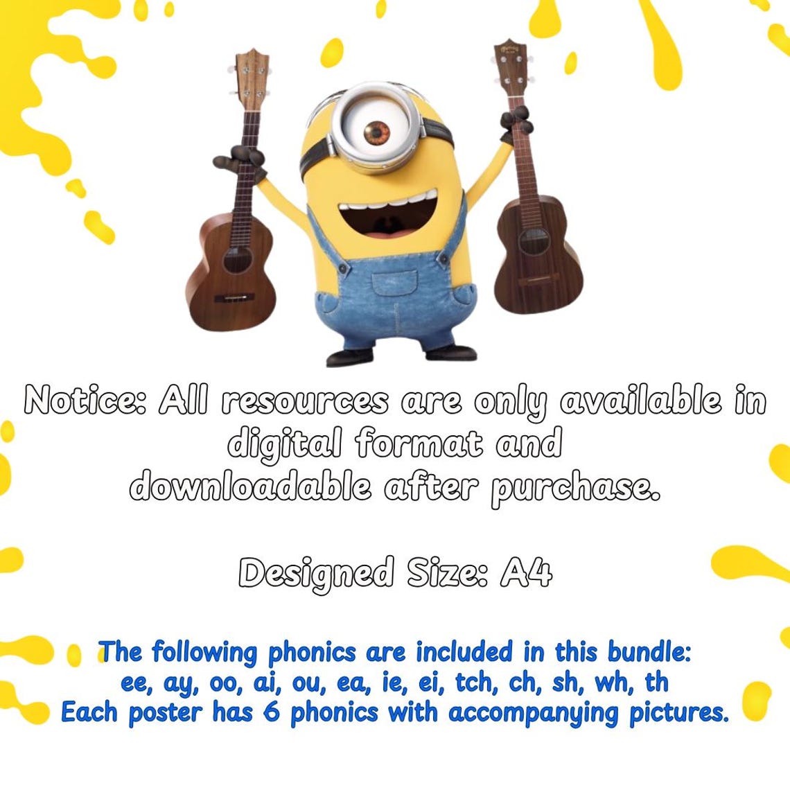 Minion-themed Classroom Posters | Alphabet, Numbers, Phonics, Shapes ...