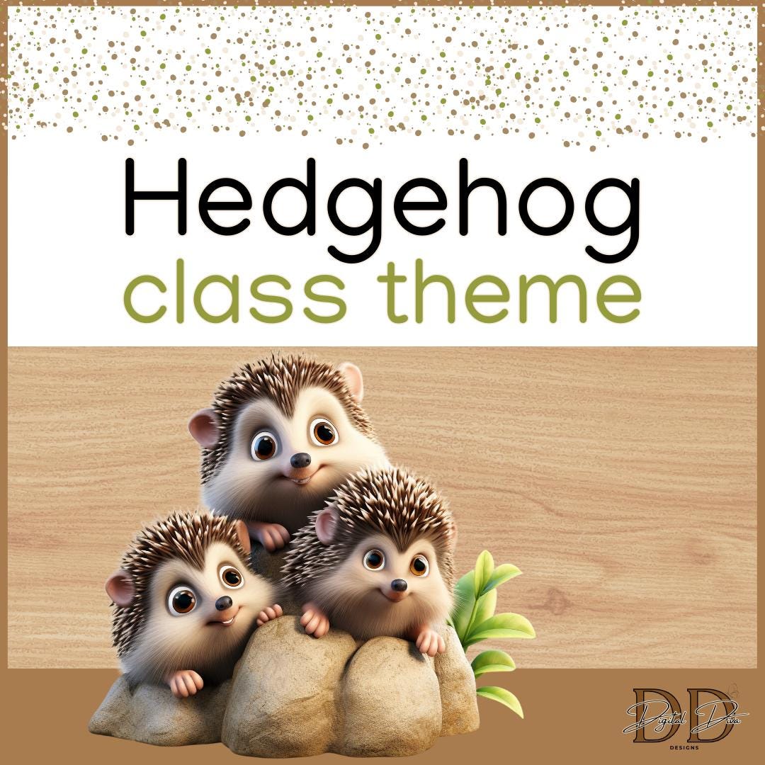 Hedgehog Classroom Decor Bundle 2026 | Printable Woodland Hedgehog ...