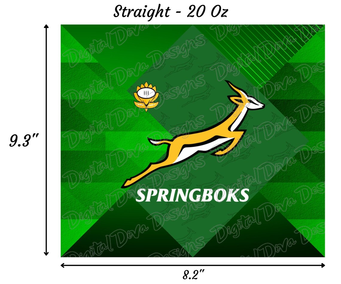 South African Rugby Tumbler Wraps | Springboks | 20oz Skinny Tumbler ...