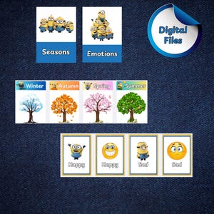 Minion-themed Classroom Posters | Alphabet, Numbers, Phonics, Shapes ...
