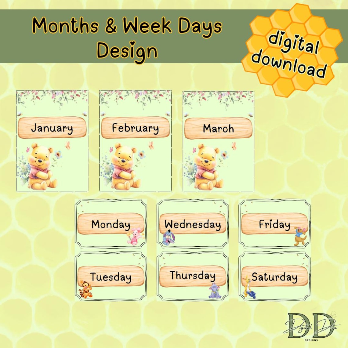 Winnie the Pooh Classroom Printable Posters - Etsy