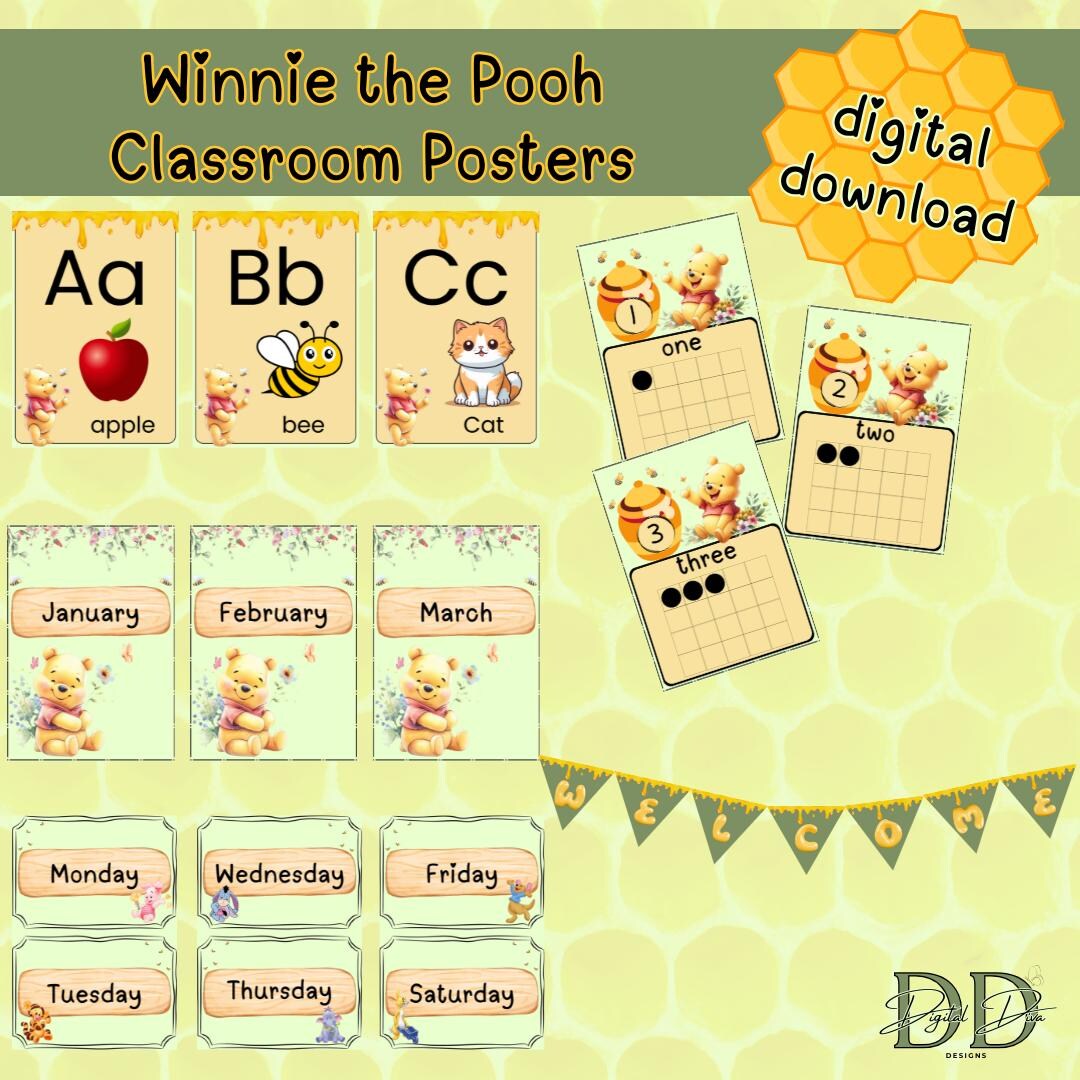 Winnie the Pooh Classroom Printable Posters - Etsy