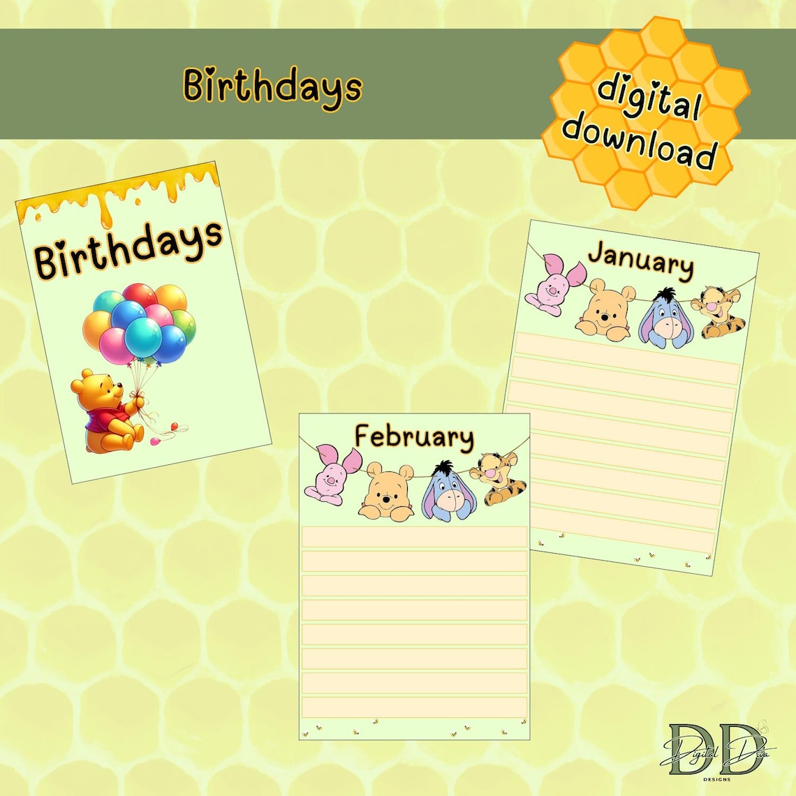 Winnie the Pooh Classroom Printable Posters - Etsy