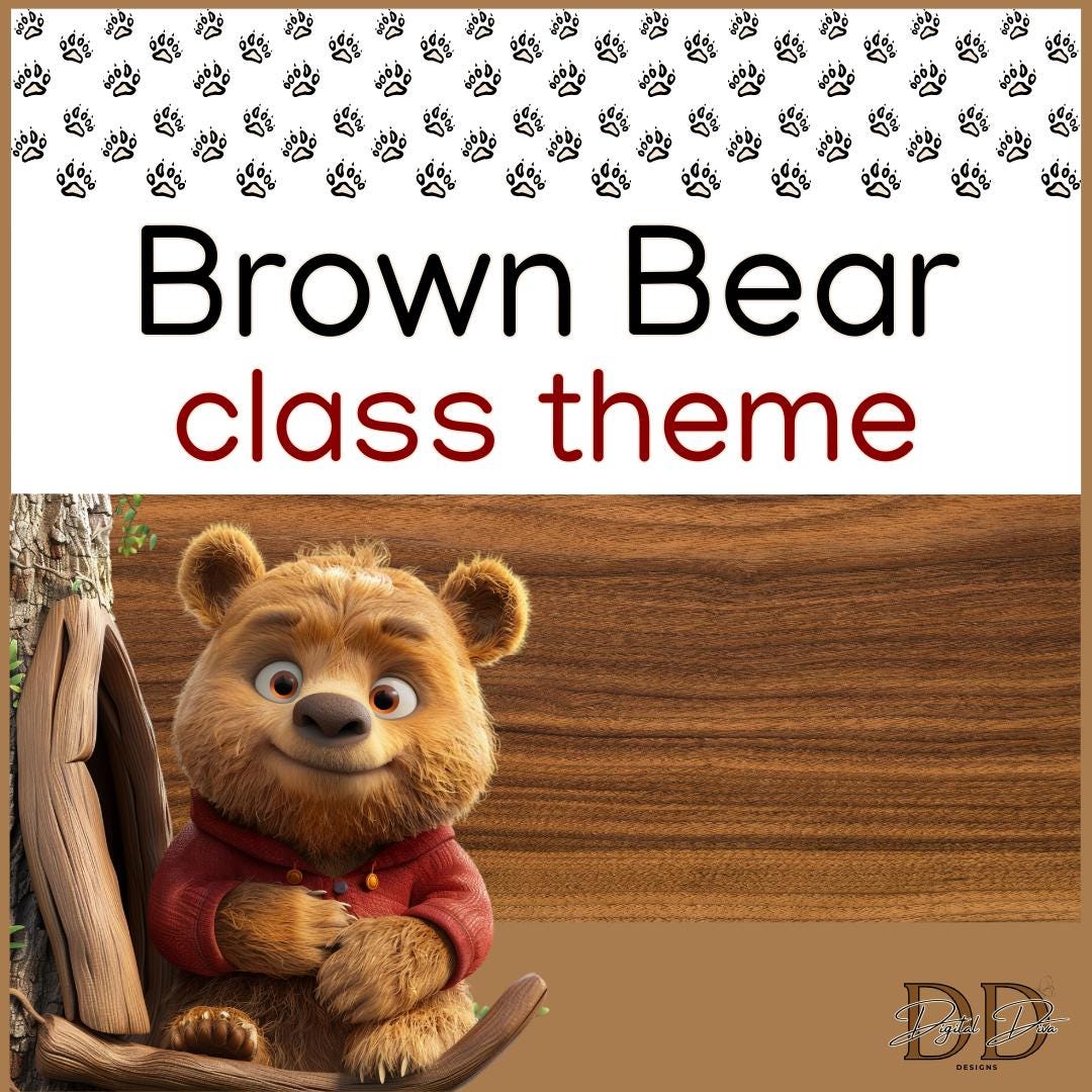 Brown Bear Classroom Decor Bundle | Printable Posters, Planners ...