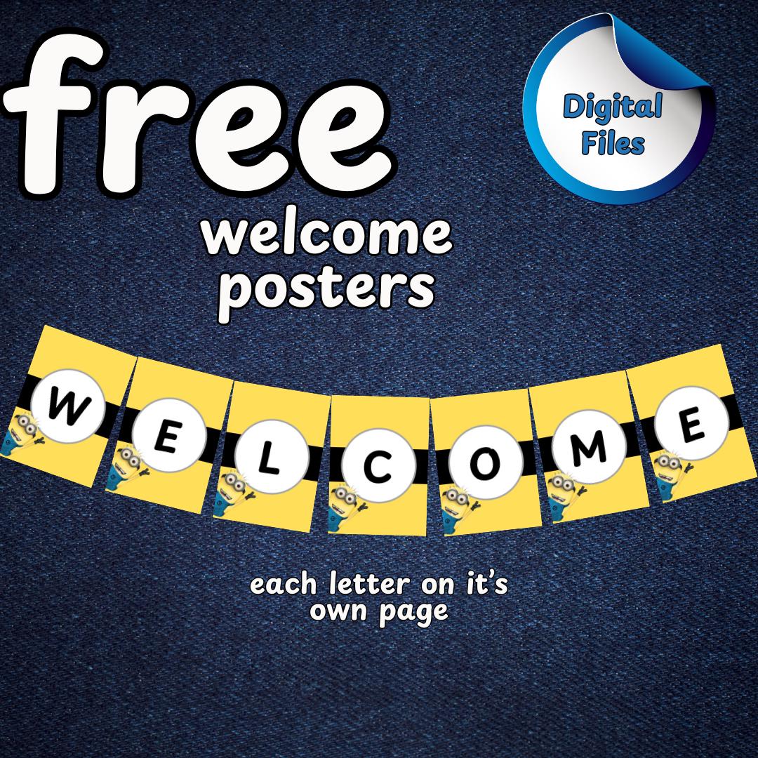 Minion-themed Classroom Posters | Alphabet, Numbers, Phonics, Shapes ...