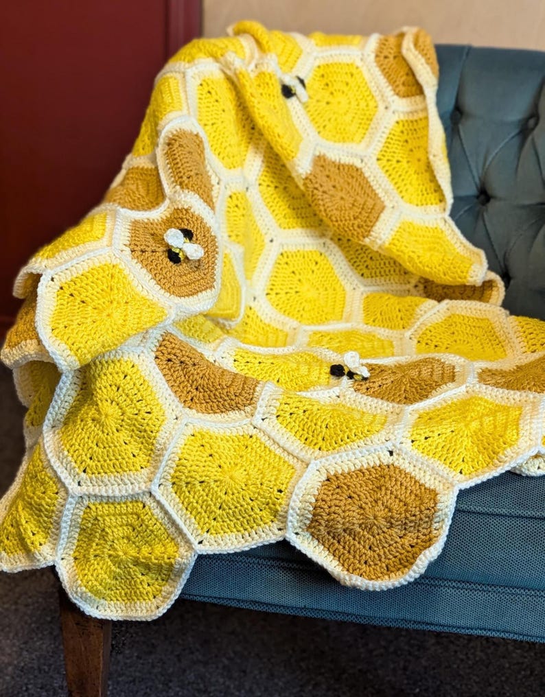 Honeycomb Bee Blanket - Crochet **PATTERN ONLY** - Etsy