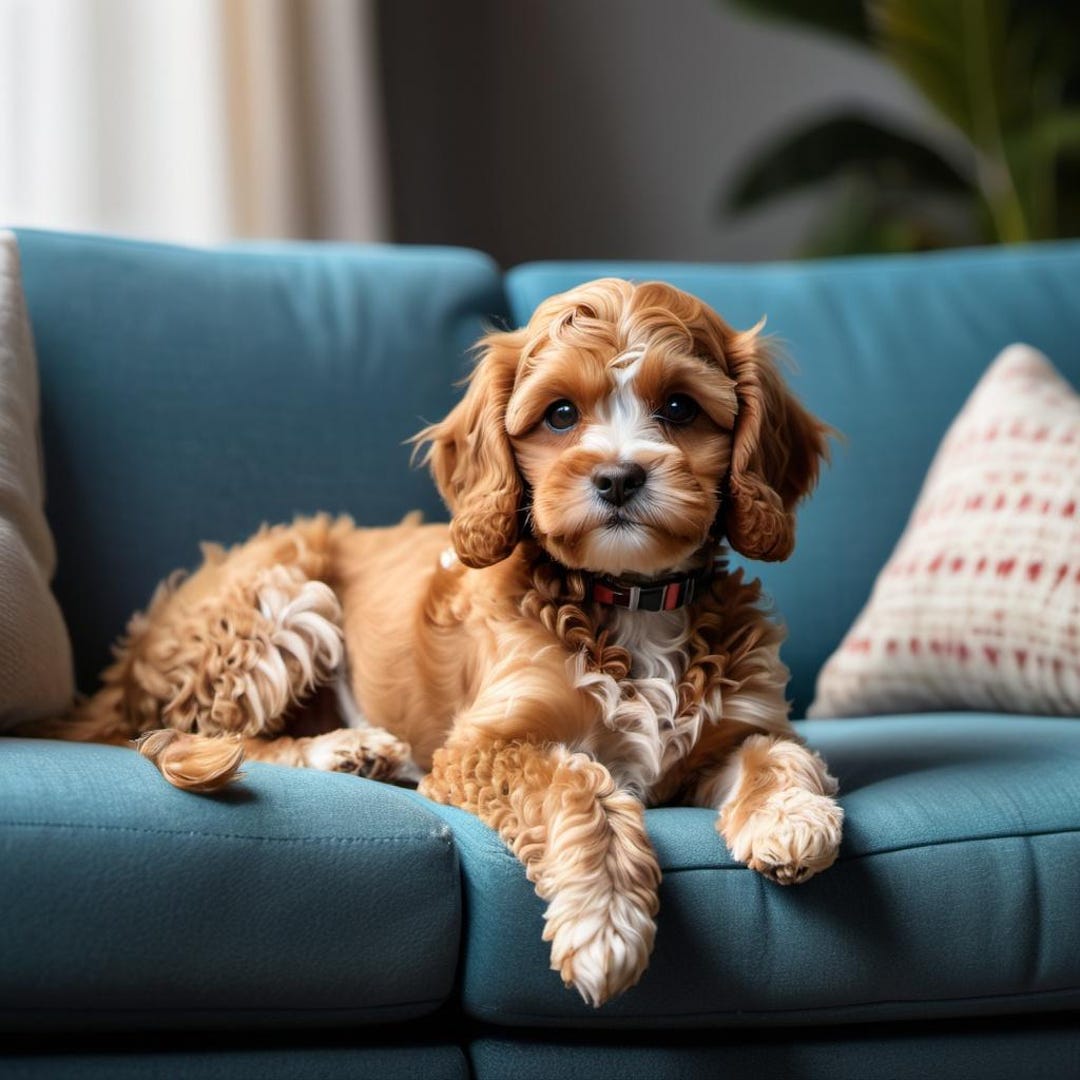 Cavapoo Cavoodle Puppy Lounging Digital Art Dog Office Bedroom - Etsy