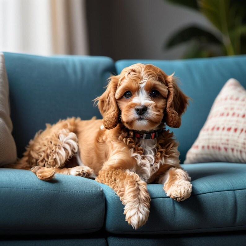 Cavapoo Cavoodle Puppy Lounging Digital Art Dog Office Bedroom - Etsy