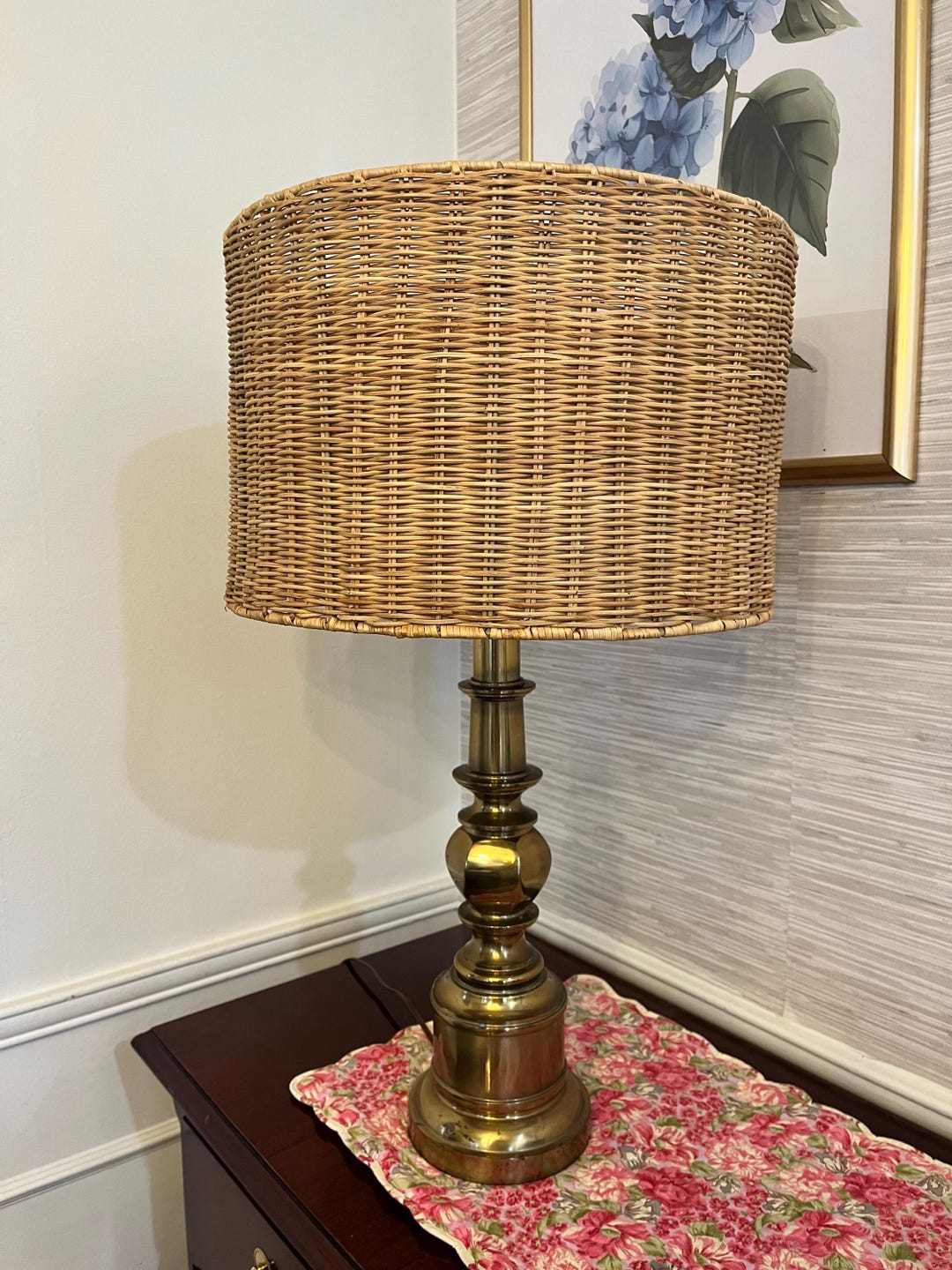 Stiffel Brass Lamp 28 Base Switch Vintage Mid Century Hollywood Regency ...