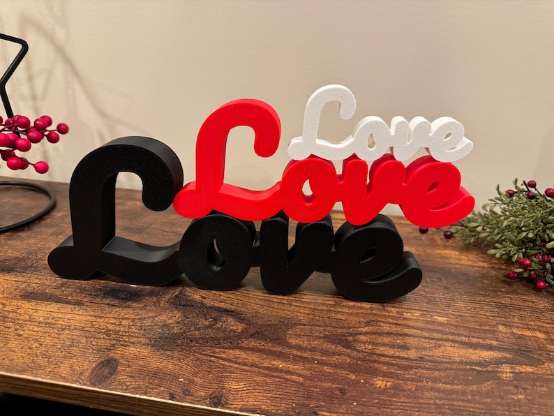 Love Sign, 3D Printed Sign, Love Sculpture, Valentine’s Decoration ...