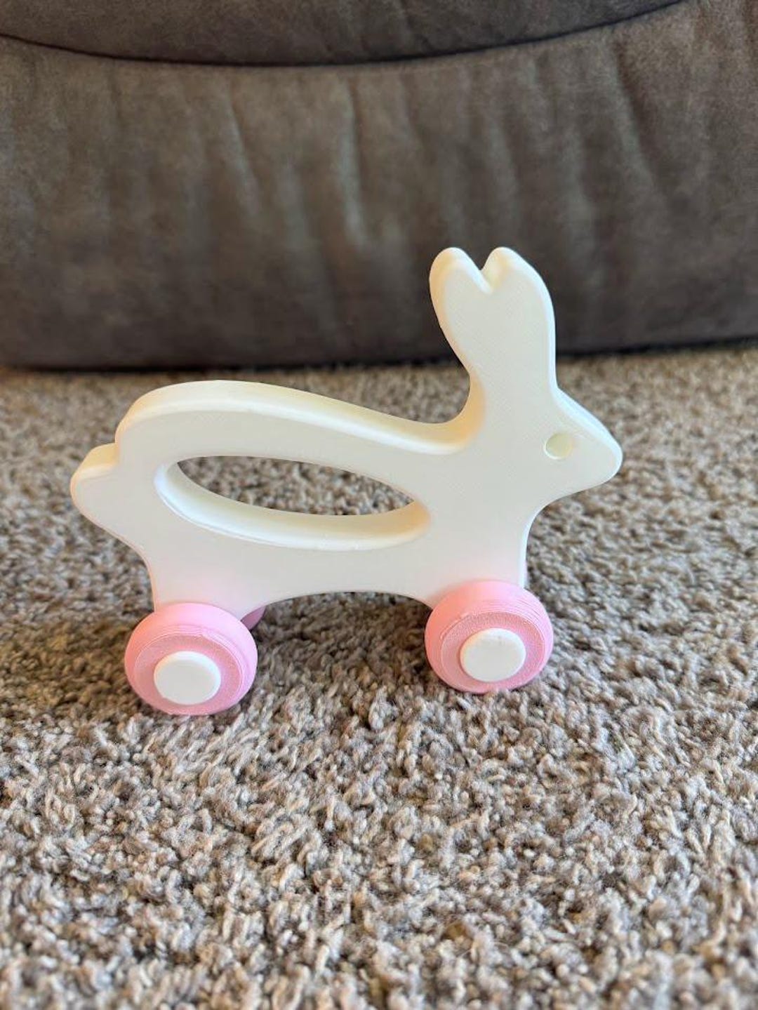 3D Printed Bunny Push Toy | Montessori Baby Gift - Etsy
