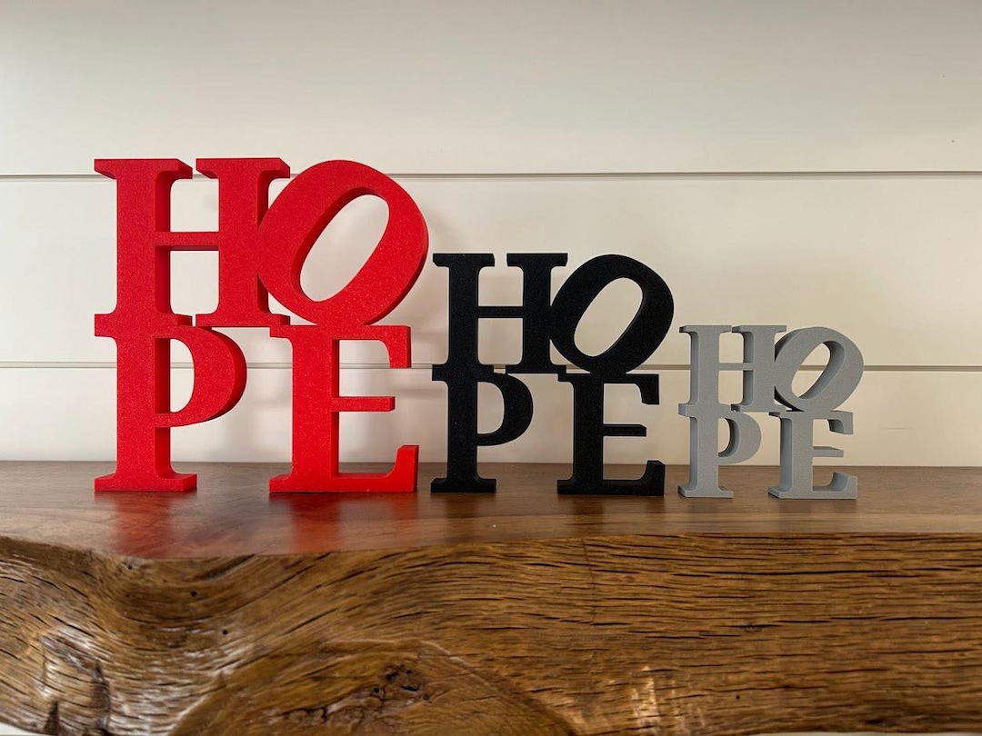 3D Printed HOPE Sign – Modern Square Design, Sculpture - Etsy